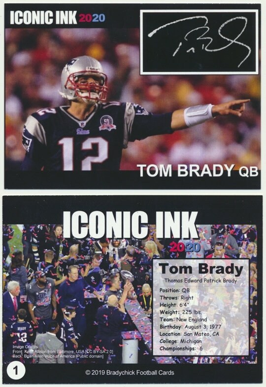 Tom BRADY: Facsimile Iconic Ink 2020 Autograph Novelty Card. FREE ...