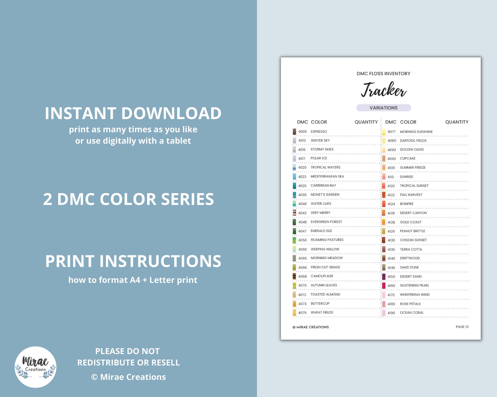 Printable DMC Color Inventory Tracker Aesthetic Inventory - Etsy