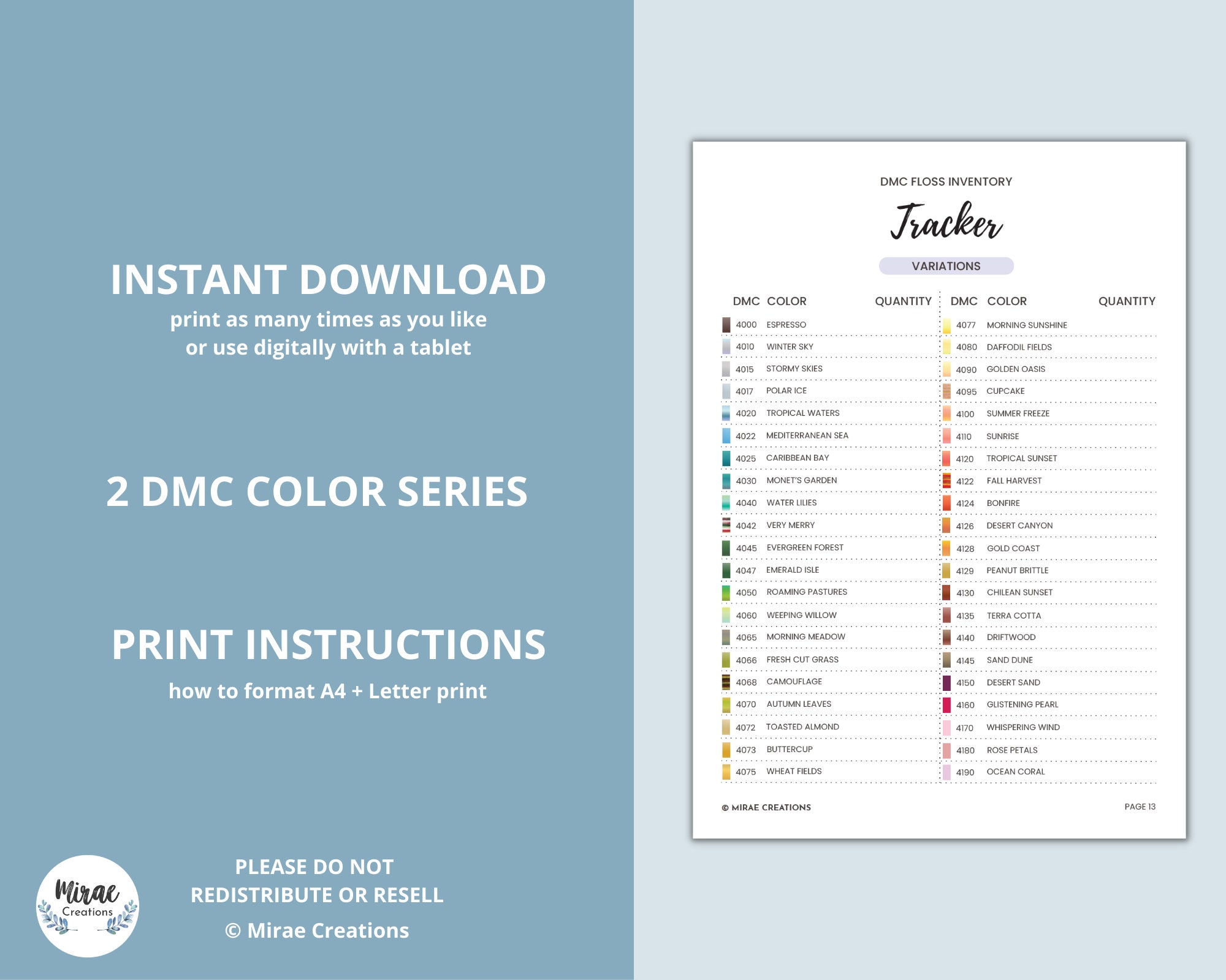 Printable DMC Color Inventory Tracker Aesthetic Inventory - Etsy