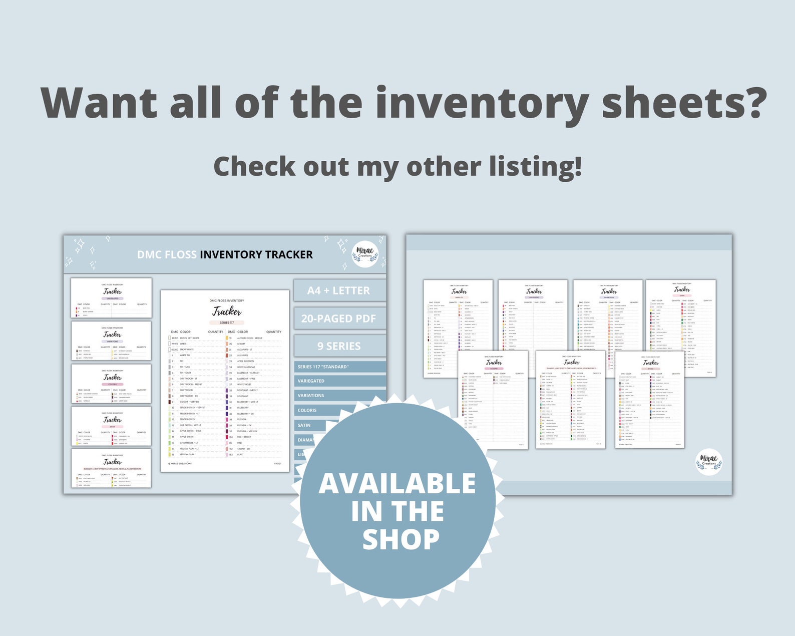 Printable DMC Color Inventory Tracker Aesthetic Inventory - Etsy