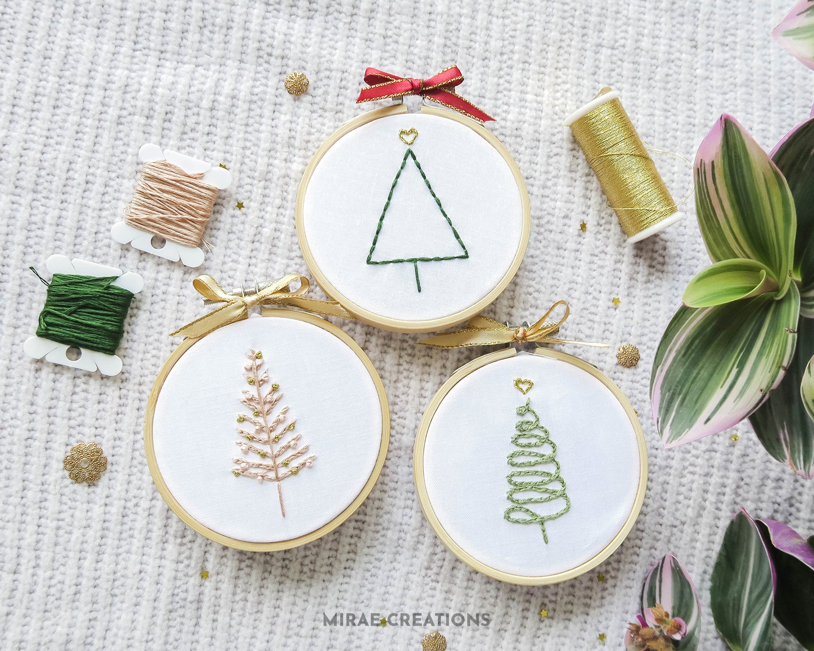 12 Christmas Tree Ornaments Embroidery Pattern Stitch Guide - Etsy