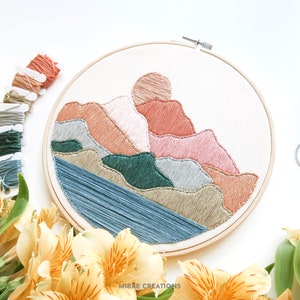 Mountain Embroidery Pattern and Stitch Guide | Nature | Mountain Embroidery | Hand Embroidery ...