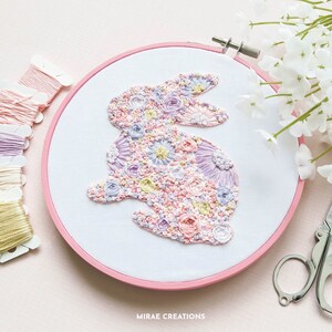 Bunny Embroidery Pattern and Stitch Guide | Easter Bunny Embroidery ...