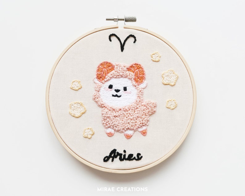 Aries Embroidery Pattern | Aries | Zodiac | Astrology | Constellation ...