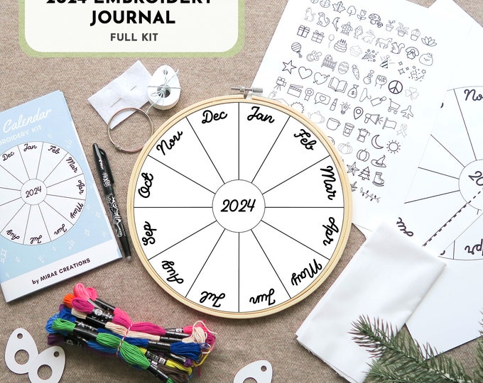 2024 Calendar Embroidery Kit | 365 Days of Stitching | Monthly ...