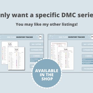 Printable DMC Color Inventory Tracker Aesthetic Inventory Tracker DMC ...