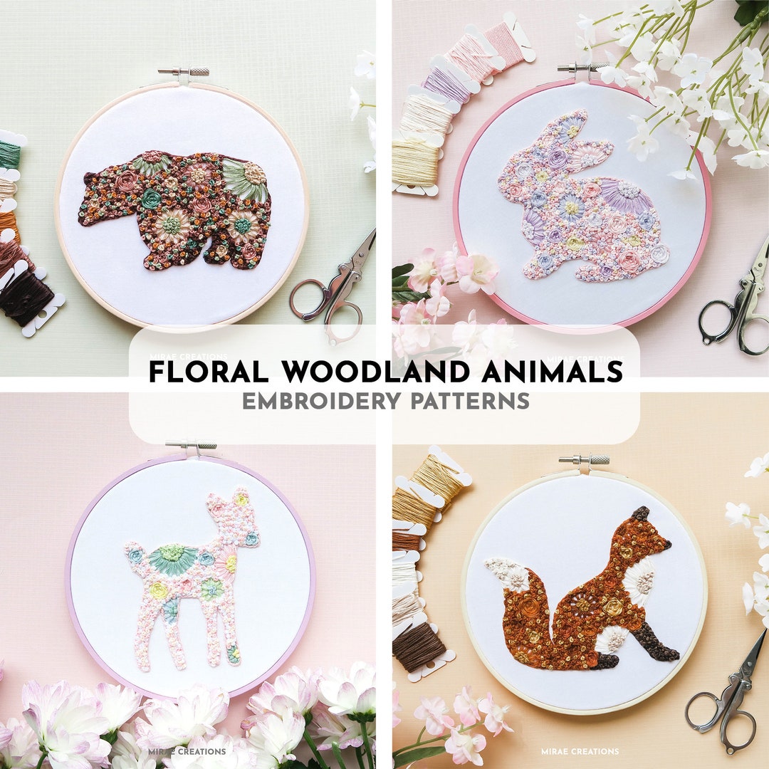 Woodland Animal Hand Embroidery Pattern and Stitch Guide | Woodland ...