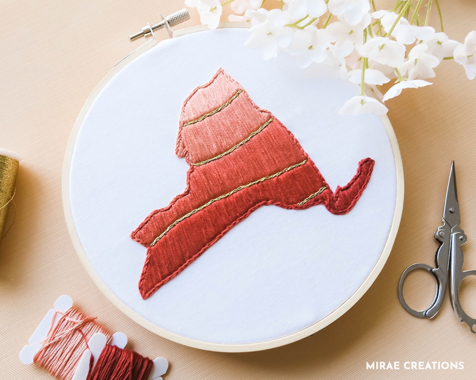 50 USA States Embroidery Pattern and Stitch Guide Hand - Etsy