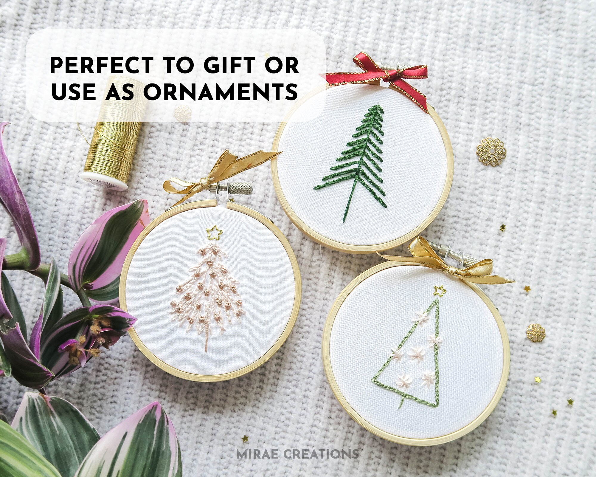 12 Christmas Tree Ornaments Embroidery Pattern Stitch Guide - Etsy