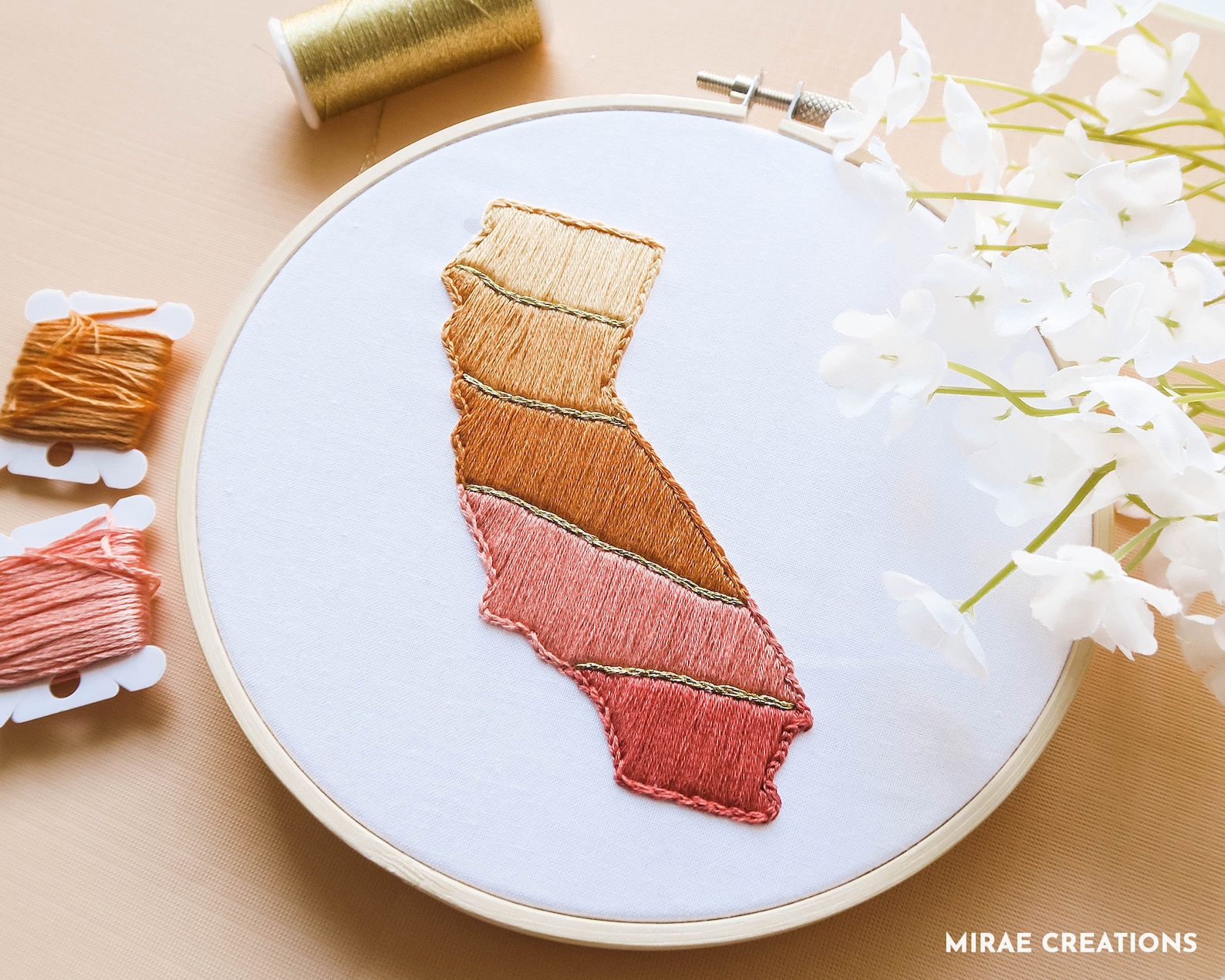 50 USA States Embroidery Pattern and Stitch Guide Hand - Etsy