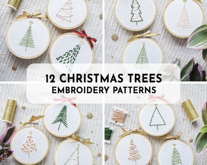 Christmas Tree Hand Embroidery Pattern, Beginner Christmas Embroidery ...
