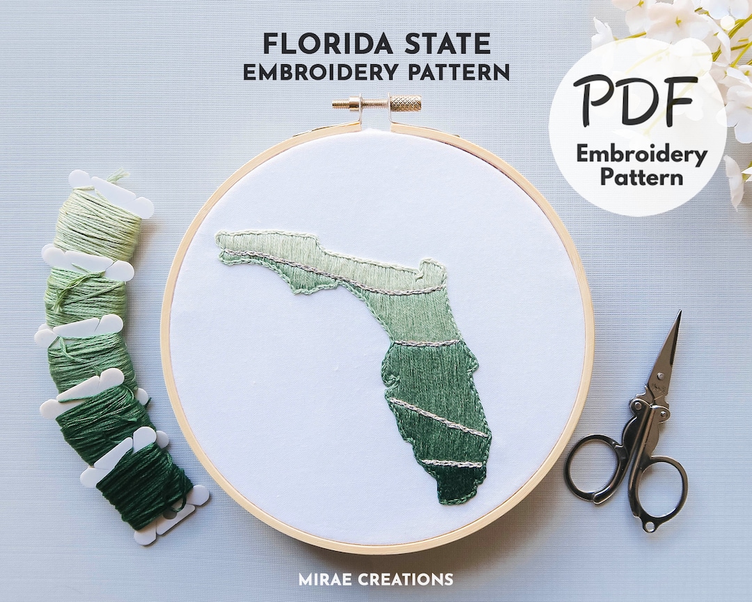 Florida State Embroidery Pattern and Stitch Guide | Hand Embroidery ...