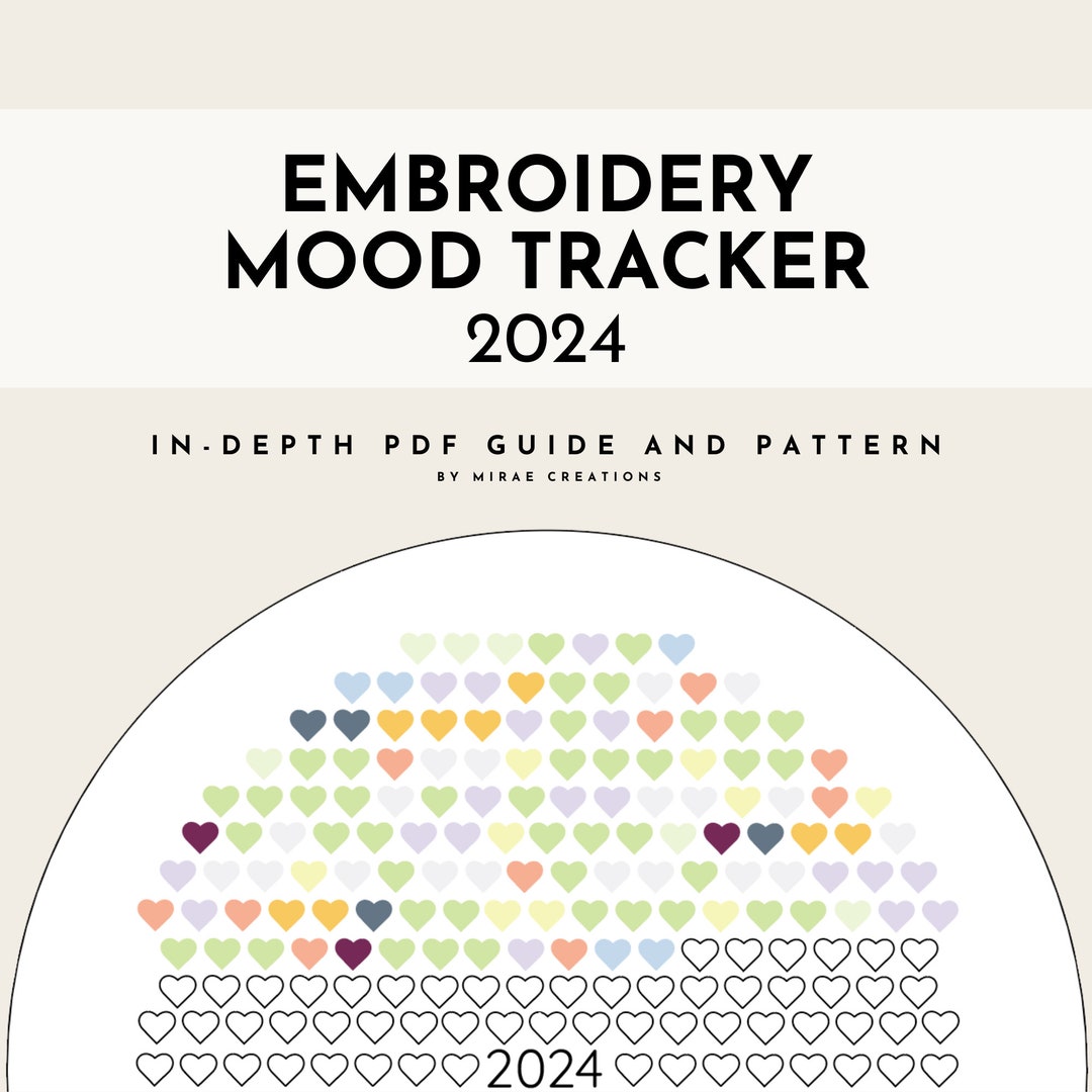 2024 Daily Mood Tracker Hand Embroidery Pattern Stitch Guide Hand ...