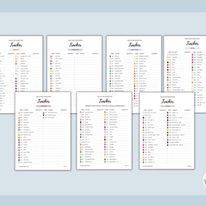 Printable DMC Color Inventory Tracker Aesthetic Inventory Tracker DMC ...