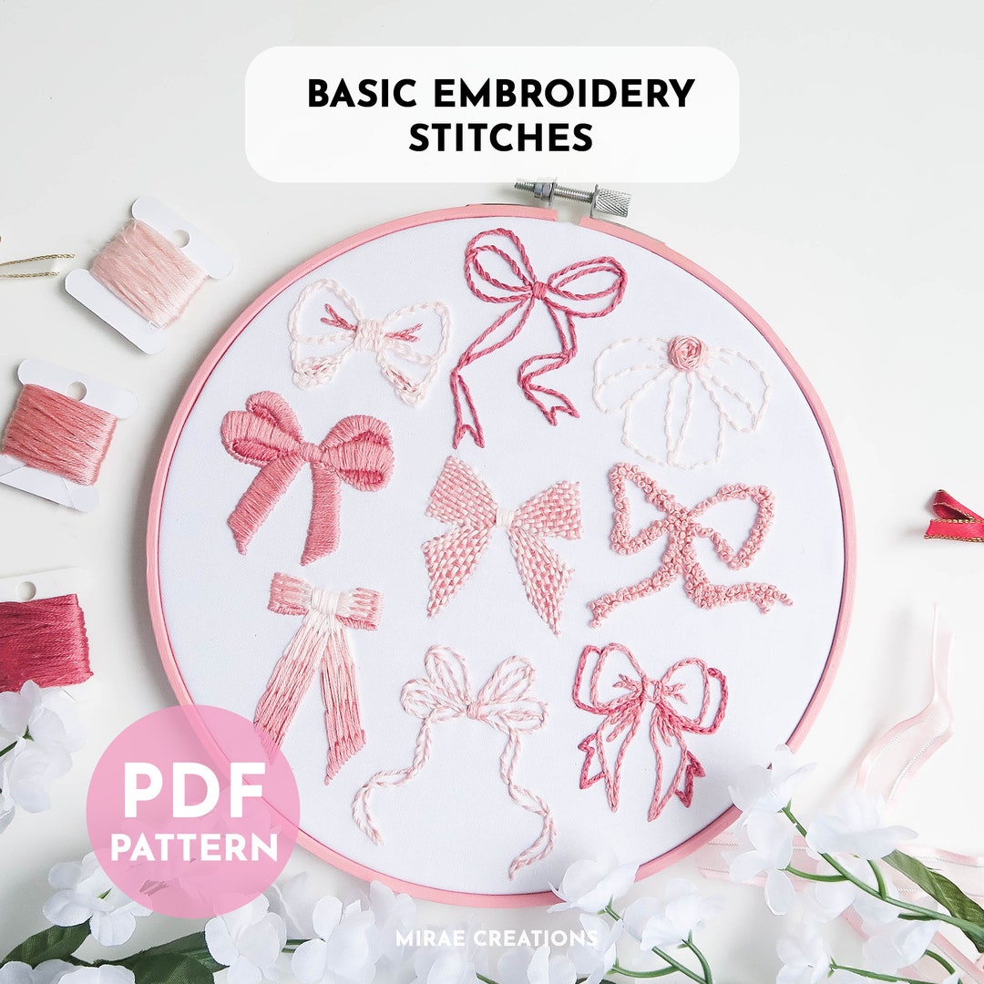Full Beginner Embroidery PDF Pattern Stitch Guide Basic Embroidery ...