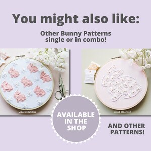 Original Floral Bunny Hand Embroidery Pattern and Stitch Guide Easter ...