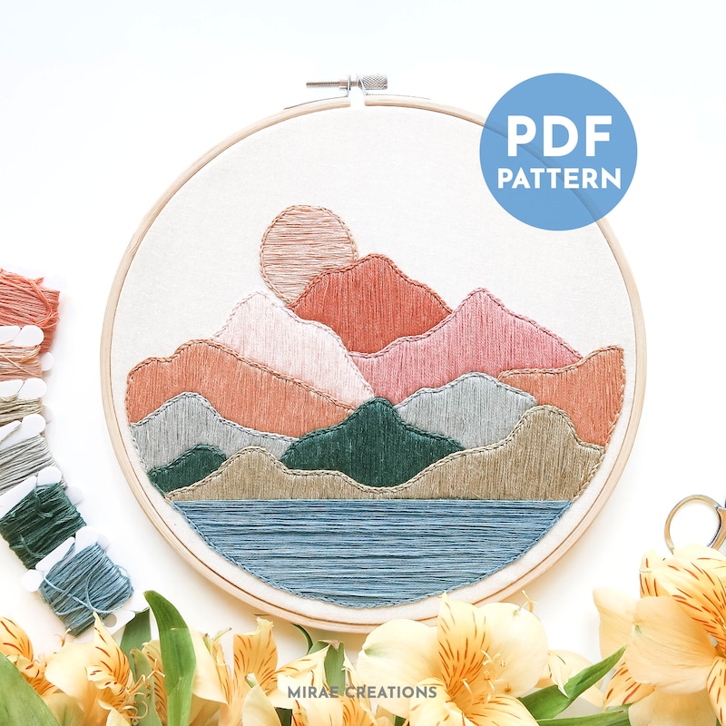 Mountain Embroidery - Etsy