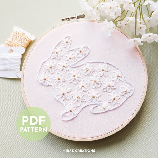 Bunny Embroidery Pattern - Etsy