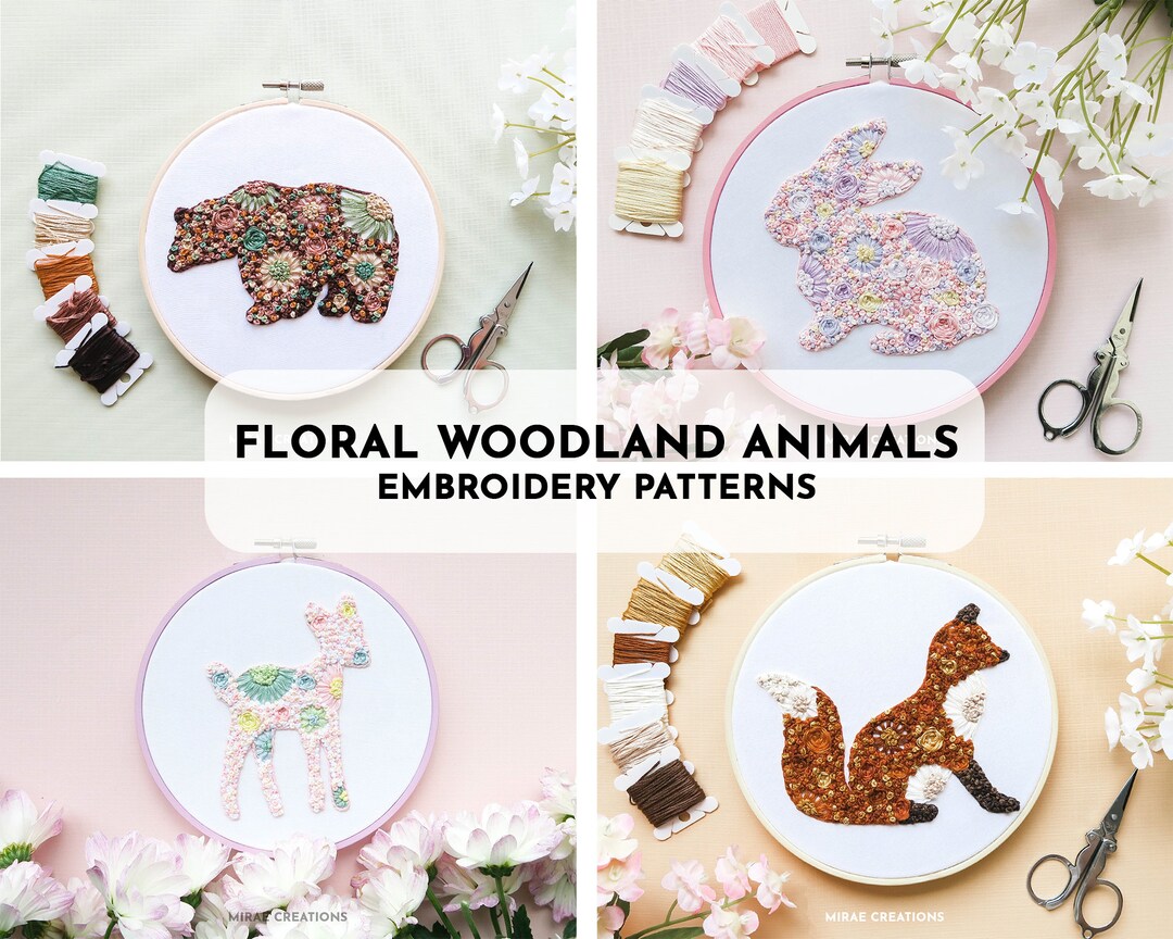 Woodland Animal Hand Embroidery Pattern and Stitch Guide - Etsy