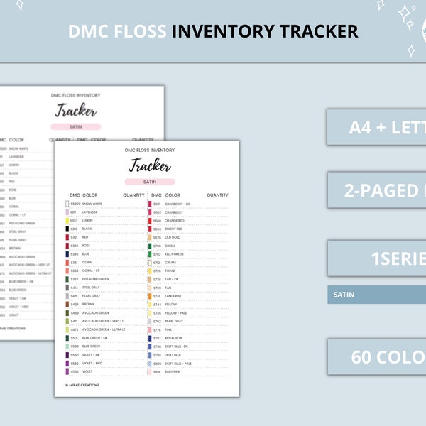 Printable Dmc Floss List - Etsy