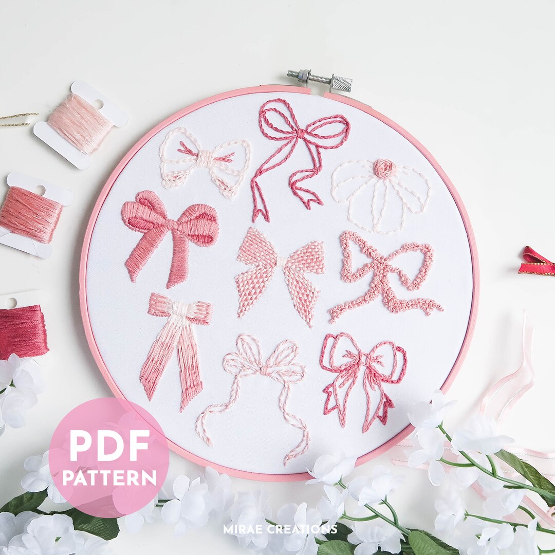 Full Beginner Embroidery PDF Pattern + Stitch Guide | Basic Embroidery Stitches Tutorial ...