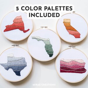 50 USA States Embroidery Pattern and Stitch Guide | Hand Embroidery ...