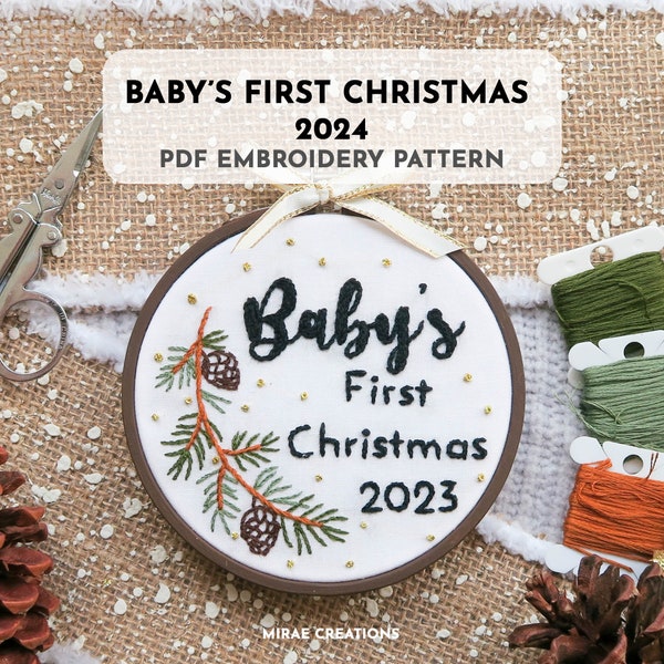 First Christmas Embroidery Design - Etsy