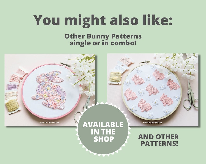Daisy Bunny Embroidery Pattern and Stitch Guide Easter Bunny - Etsy