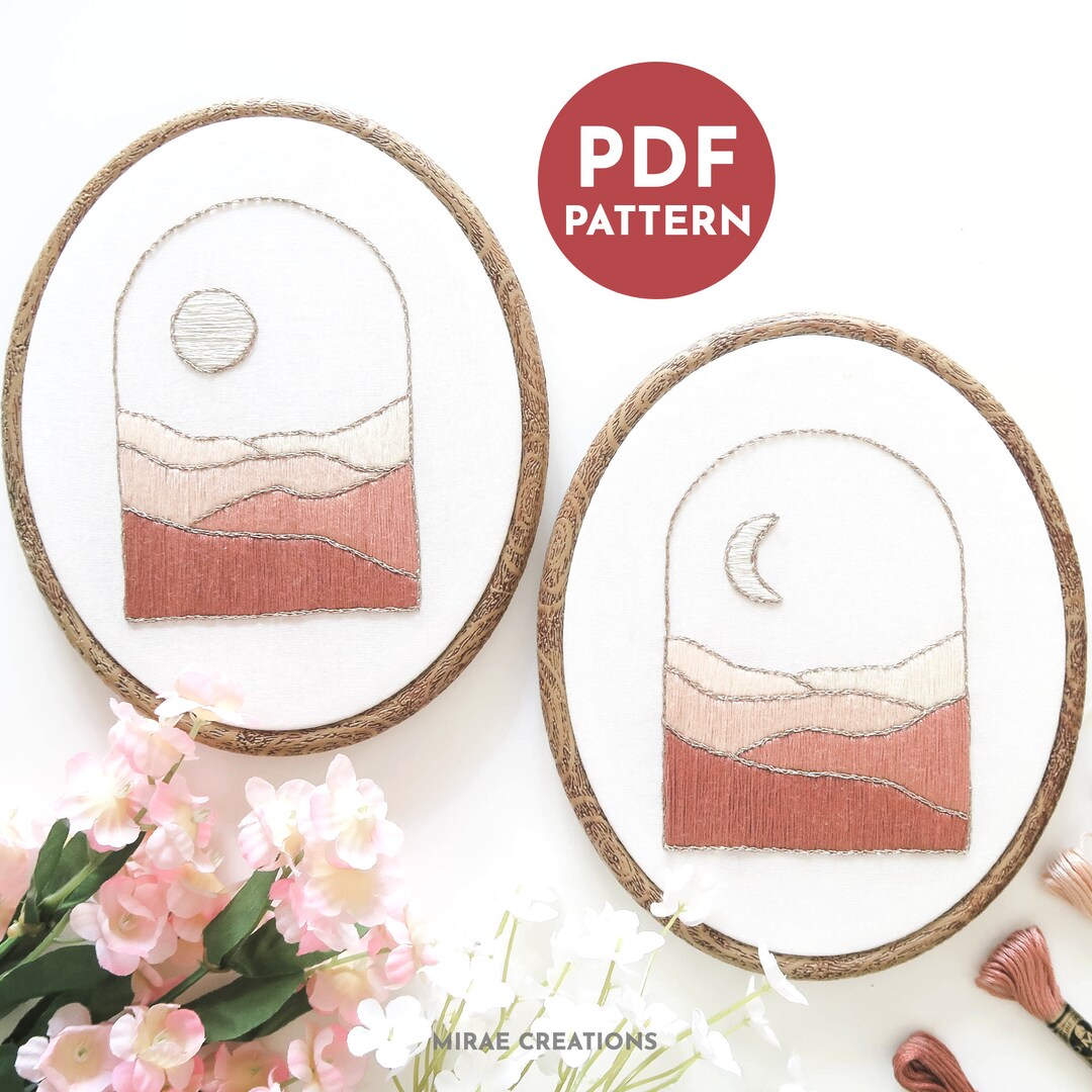 Dusk and Dawn Embroidery Pattern and Stitch Guide | Mountain Embroidery ...