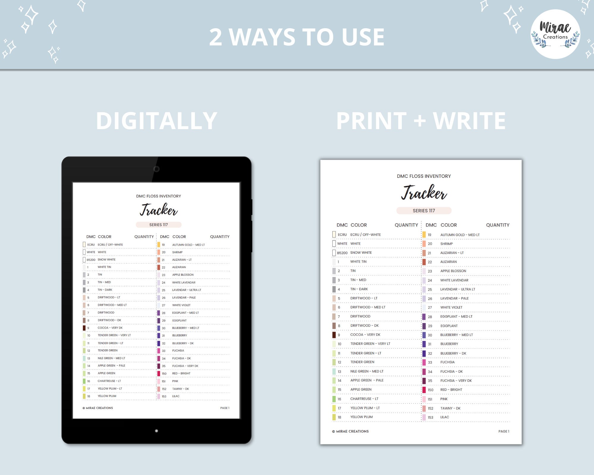 Printable DMC Color Inventory Tracker Aesthetic Inventory - Etsy Canada