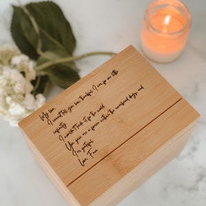 Handwritten Wooden Keepsake Box Personalized Memory Box Custom Hand ...