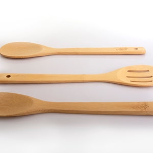 Bamboo Utensils | Cooking Spoon and Spatula | Set of 6 Cooking Utensils ...