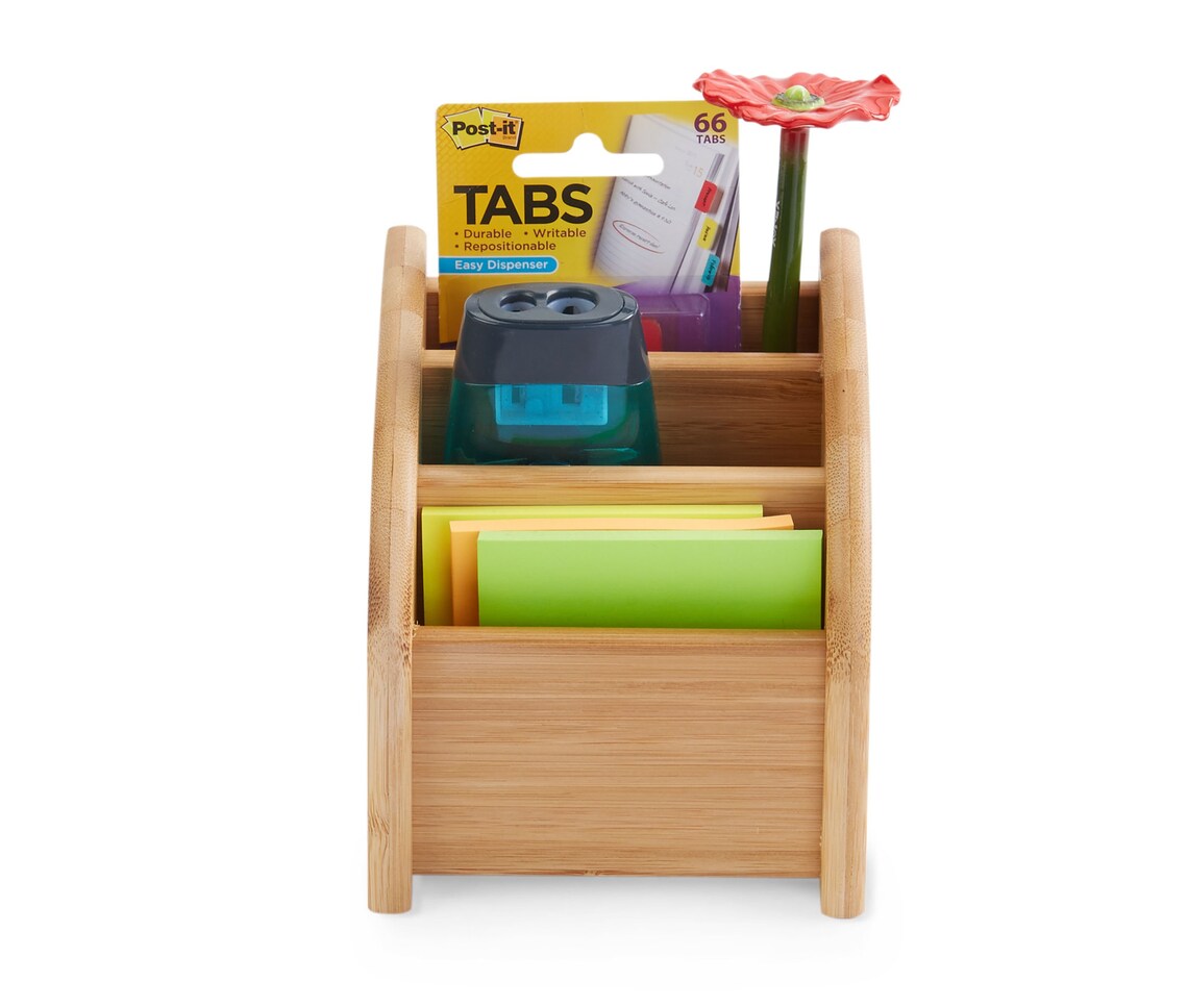 Desk Organizer Mini Bamboo Desk Storage for Office Supplies - Etsy
