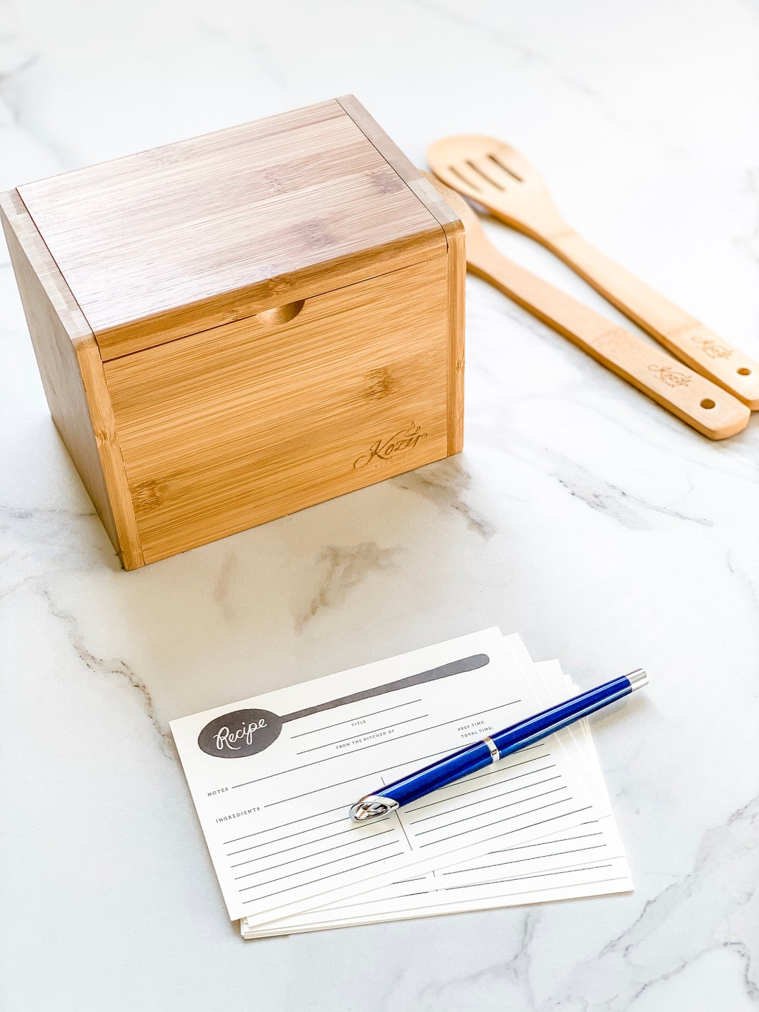 Recipe Card Holder Recipe Organizer Premium Bamboo Wooden Organizer ...