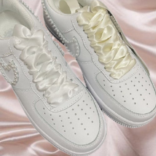 White Satin Ribbon Shoelaces in for Wedding Customised - Etsy