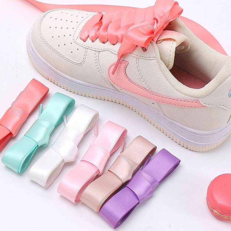 FREE SHIPPING Satin Ribbon Shoelaces 3/4 In Pink Dark | Etsy