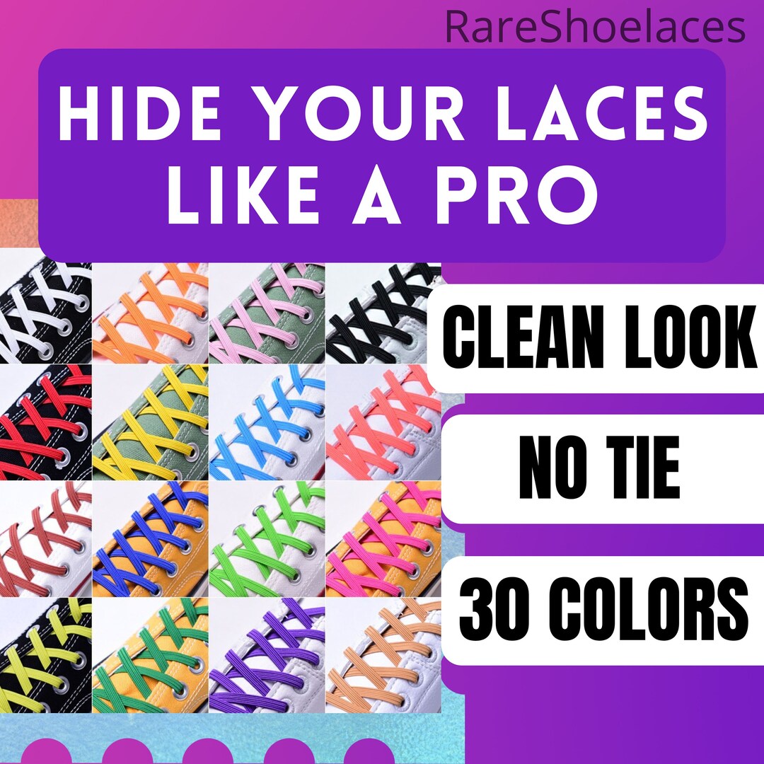 NO TIE SHOELACES, Stretchy Shoe Laces, Elastic Shoe Strings, Tieless ...