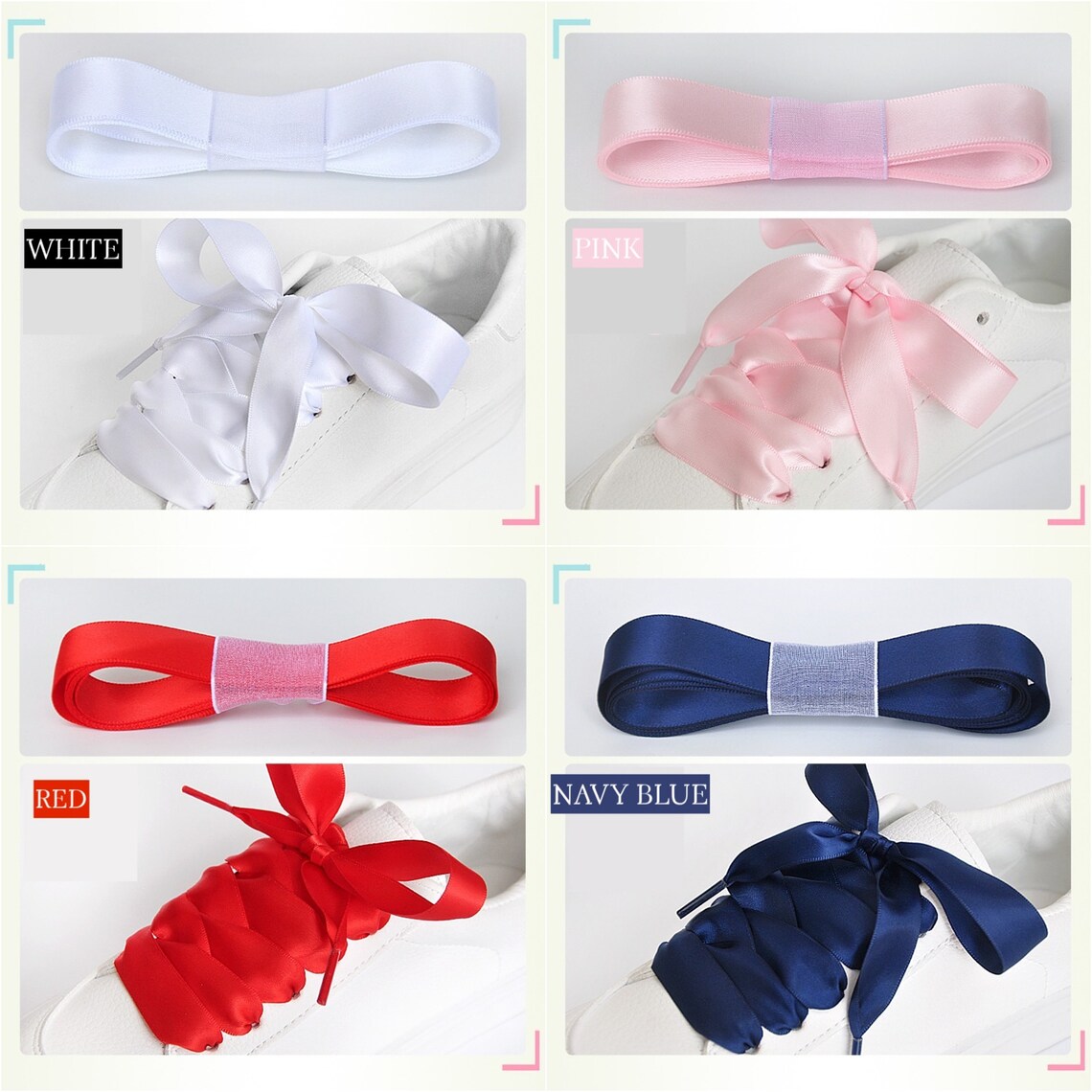 FREE SHIPPING Satin Ribbon Shoelaces 3/4 In Pink Dark | Etsy