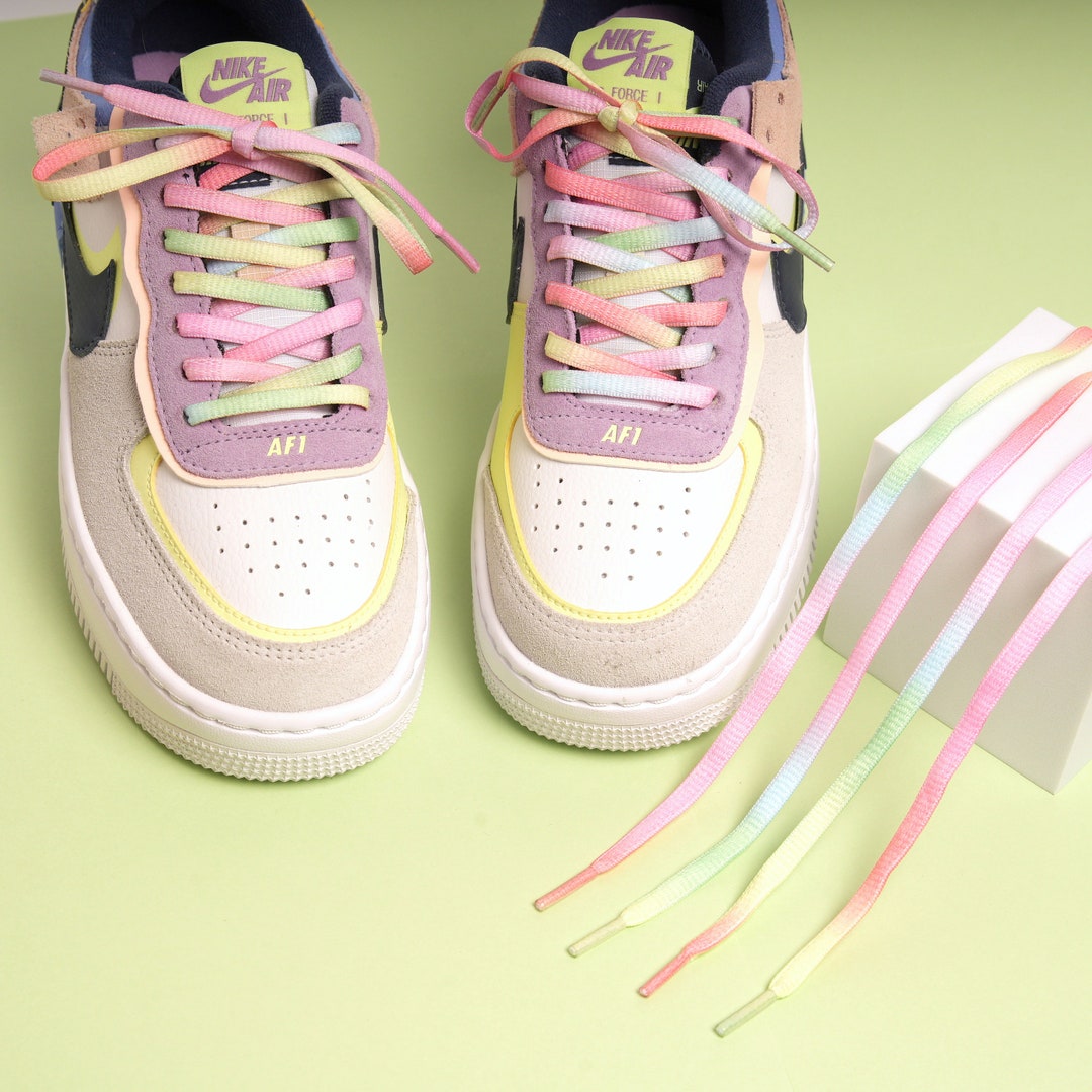 PASTEL Rainbow Gradient Shoelaces TIE DYE Shoe Laces ombre Shoe Strings ...