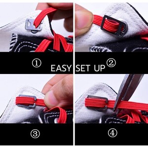 NO TIE SHOELACES, Stretchy Shoe Laces, Elastic Shoe Strings, Tieless ...