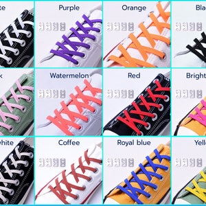 NO TIE SHOELACES, Stretchy Shoe Laces, Elastic Shoe Strings, Tieless ...