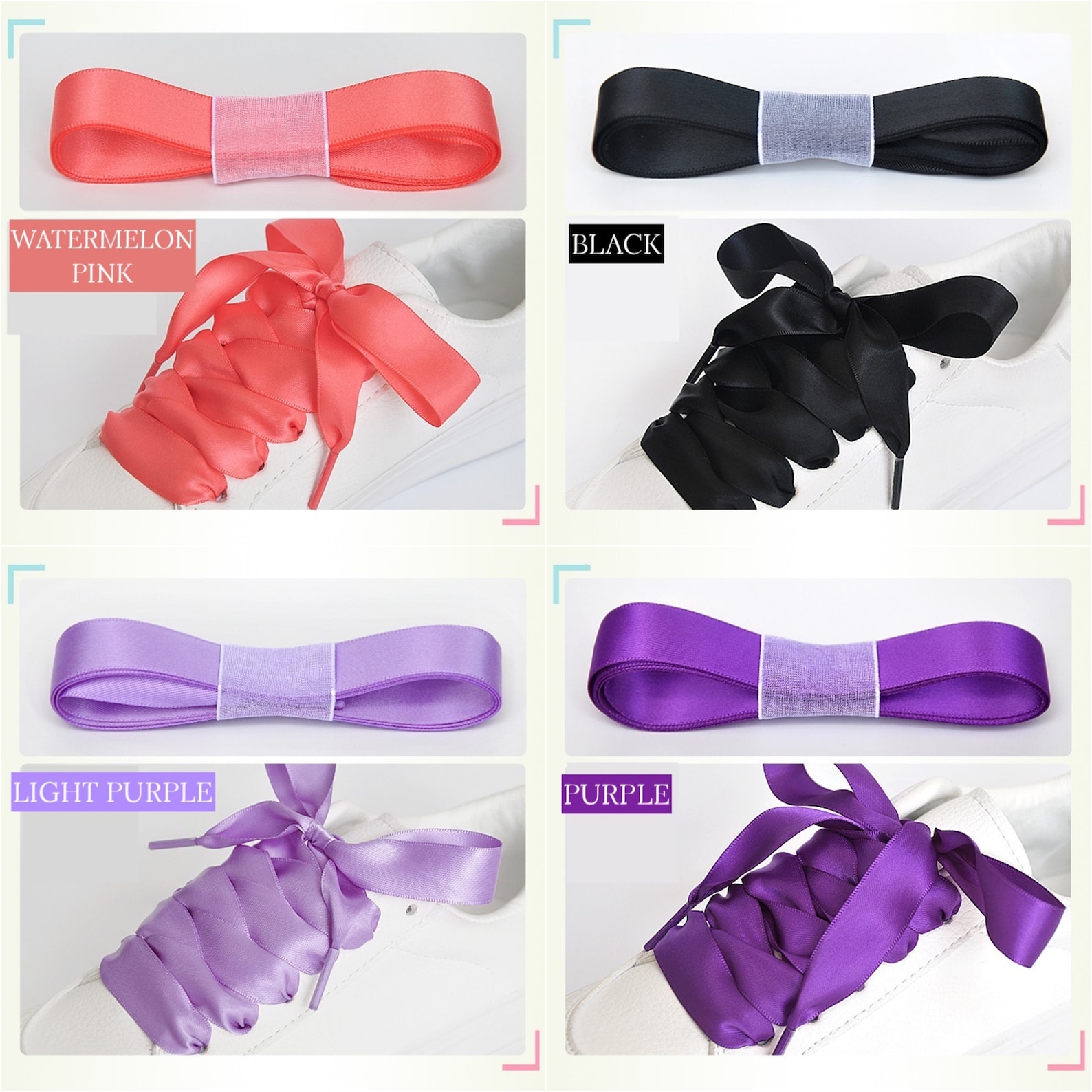 FREE SHIPPING Satin Ribbon Shoelaces 3/4 In Pink Dark | Etsy