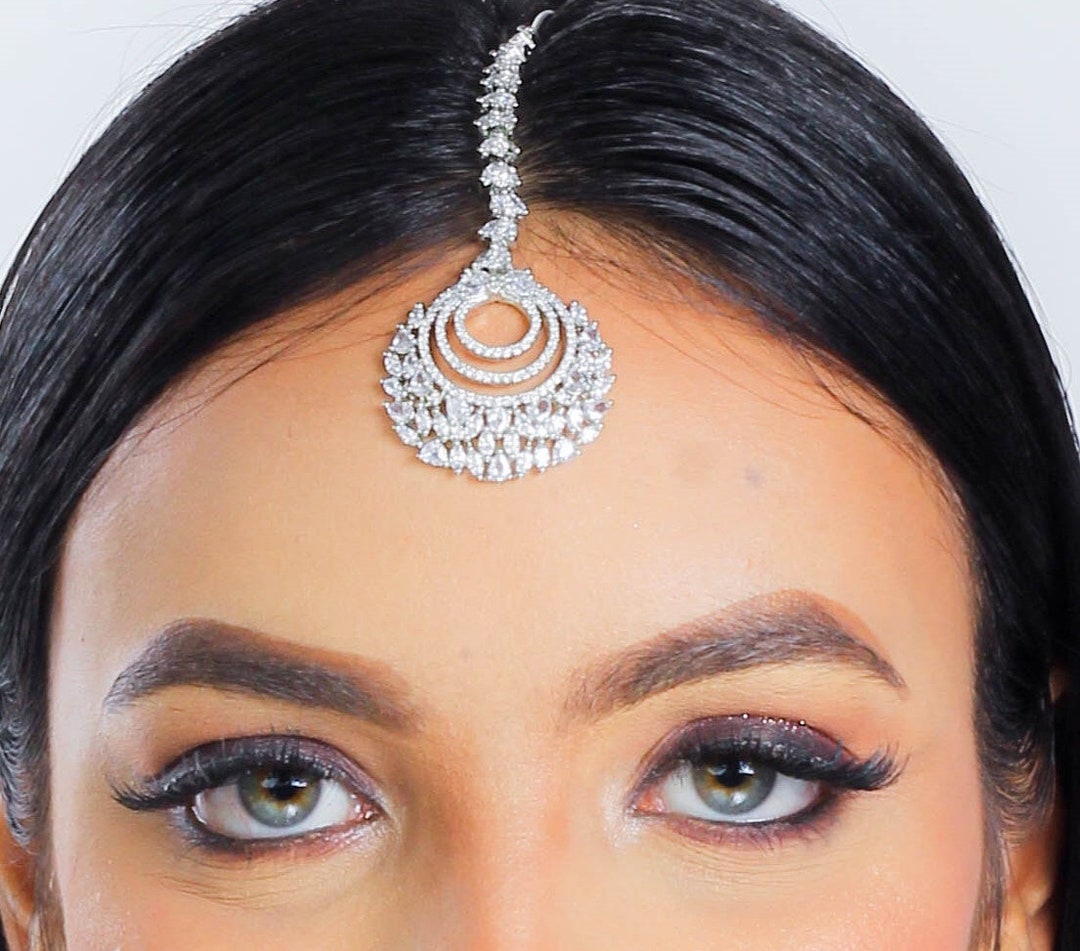 CZ Tikka American Diamond Maang Tikka India Jewelry Diamond Tikka ...