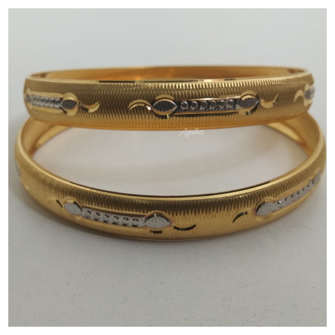 Temple Bangles Gold Plated Bangles Two Tone Bracelet | Etsy