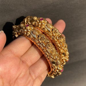 Indian Kada Bangles South Indian Jewelry 22k Gold Plated Indina Bangles ...