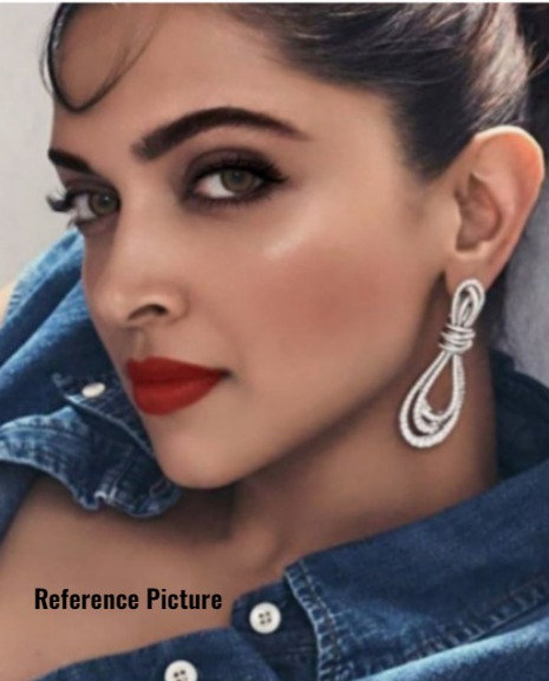 Deepika Padukone Inspire Diamond Earring CZ Statement Rose Gold Plated ...