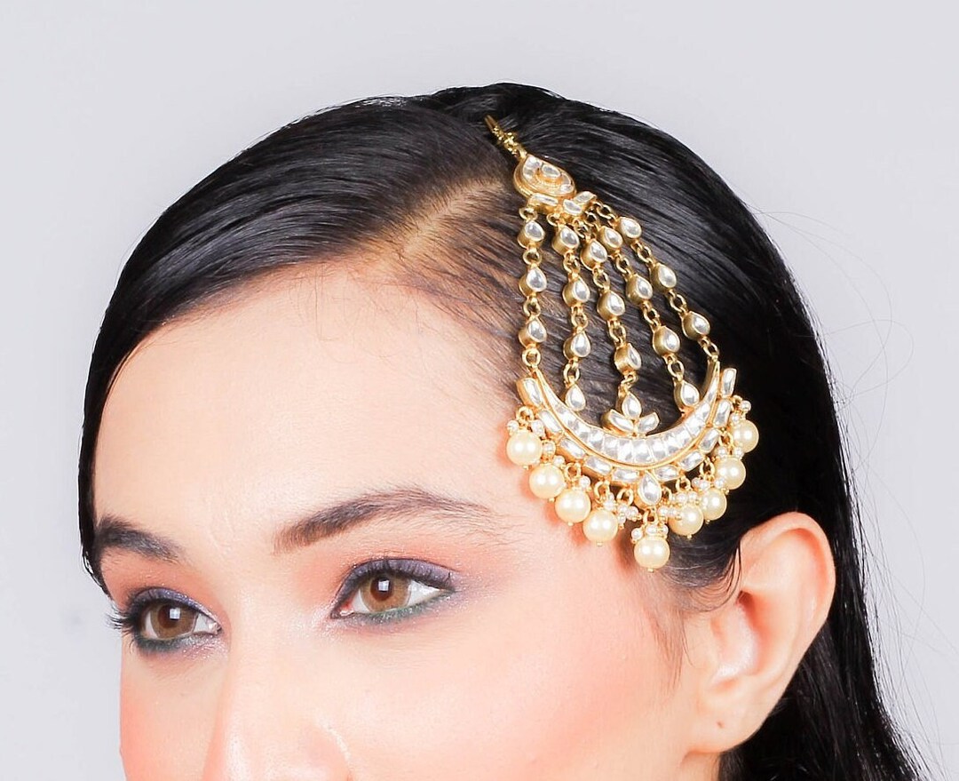 Kundan Passa Jhoomar Tikka Pearl Passa Pakistani Wedding Polki Tikka ...
