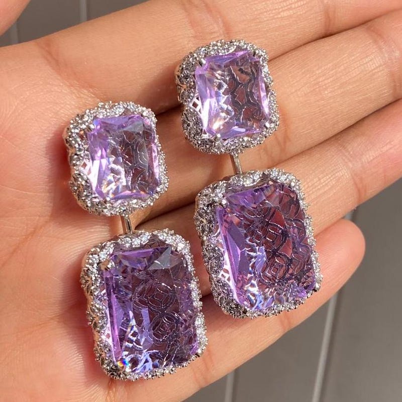 Purple Earrings - Etsy