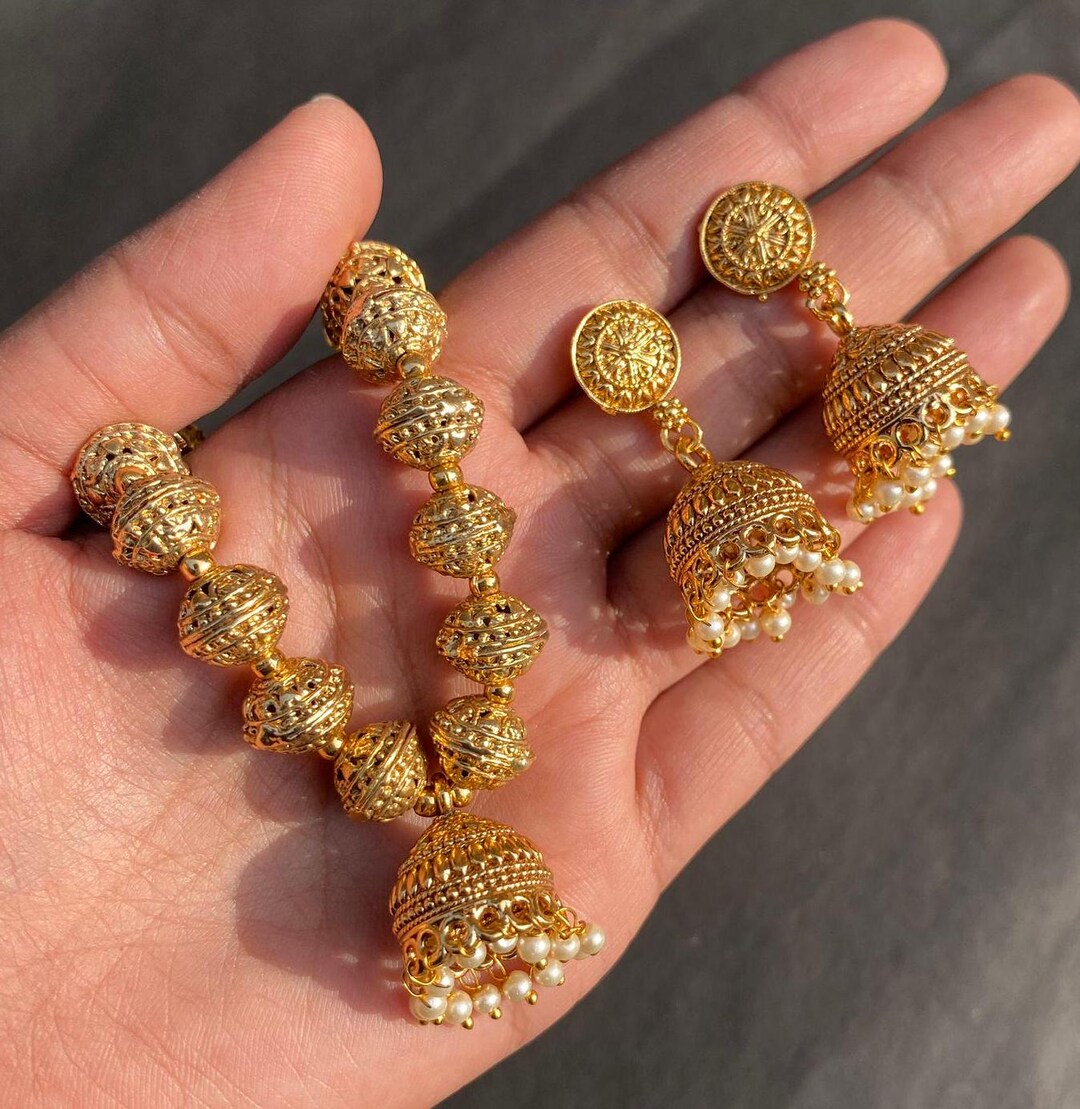 India Necklace Matar Mala 22k Gold Long India Antique Matar Mala ...