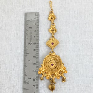 Maang Tikka Antique Temple Forehead Tika India Bridal Maang Tikka 22k ...